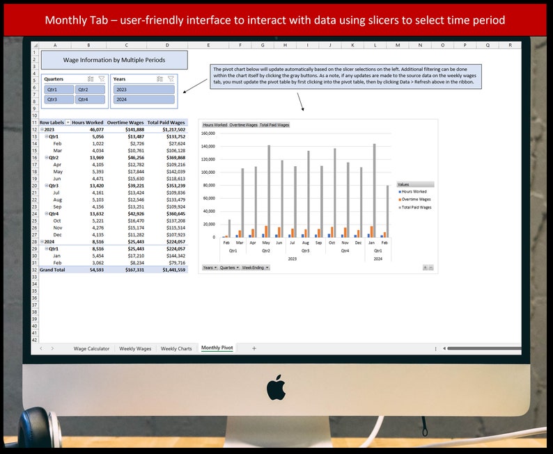 Employee Wage Expense Template, Salary Tracker, Wage Expense Calculator ...