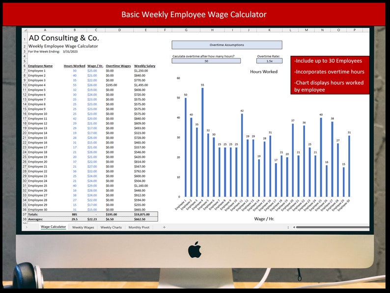 Employee Wage Expense Template, Salary Tracker, Wage Expense Calculator, Employee Expense ...