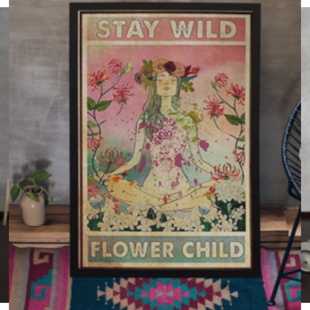 FLOWER CHILD PRINTABLE Poster Stay Wild wall art print - Etsy México