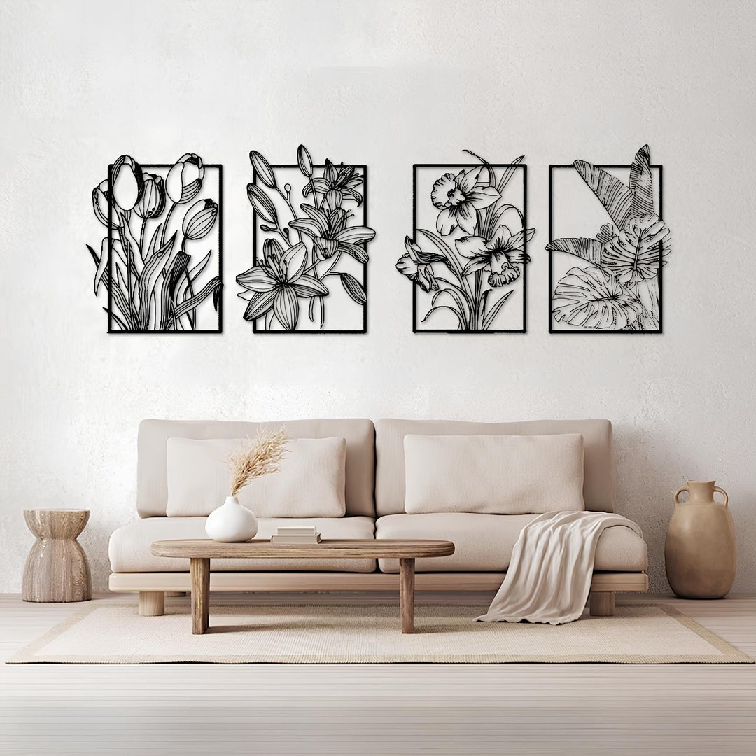 Idées de décoration murale à motifs de fleurs Décoration de - Etsy France