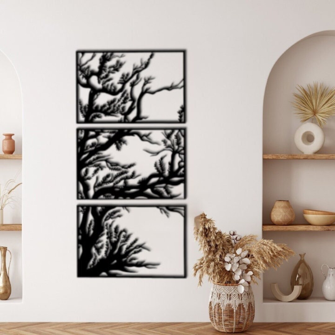 Branch Metal Wall Decor 3 Set of Tree Wall Decor Large Tree - Etsy