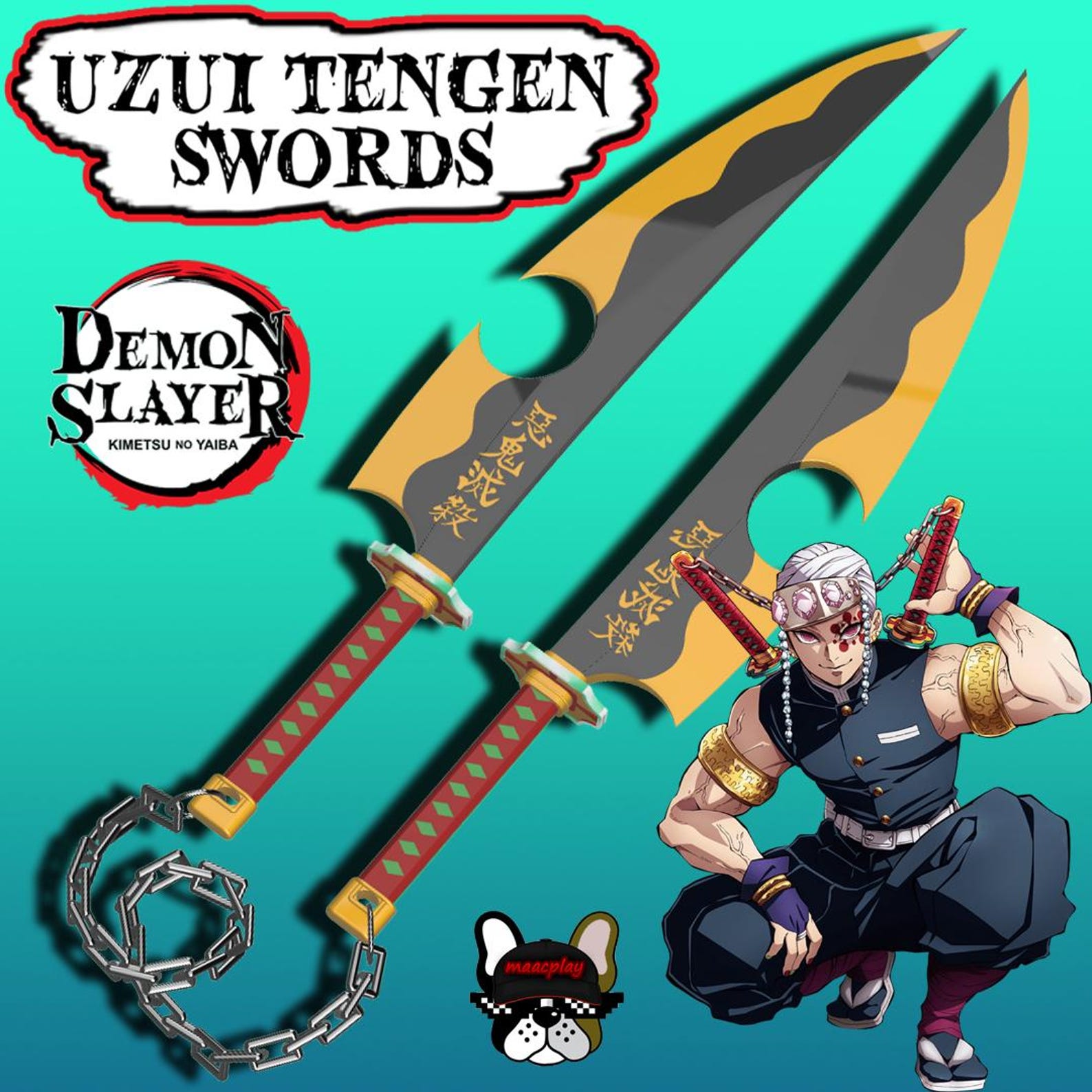 DIGITAL STL FILES Uzui Tengen Sword / Kimetsu No Yaiba Nichirin - Etsy