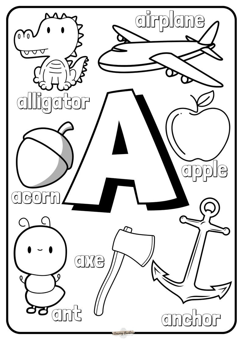Alphabet Colouring Pages Tracing Worksheets Abc's Writing Preschool ...