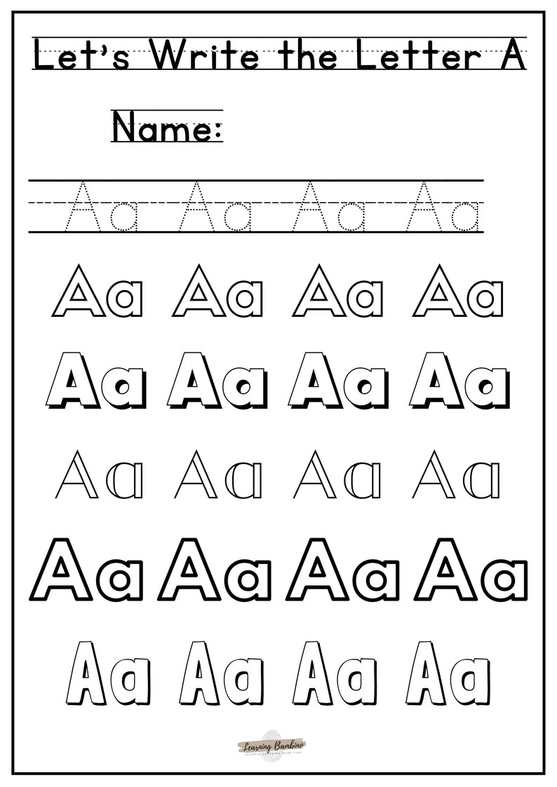 Alphabet Tracing Worksheets Printable Literacy ABC Tracing - Etsy
