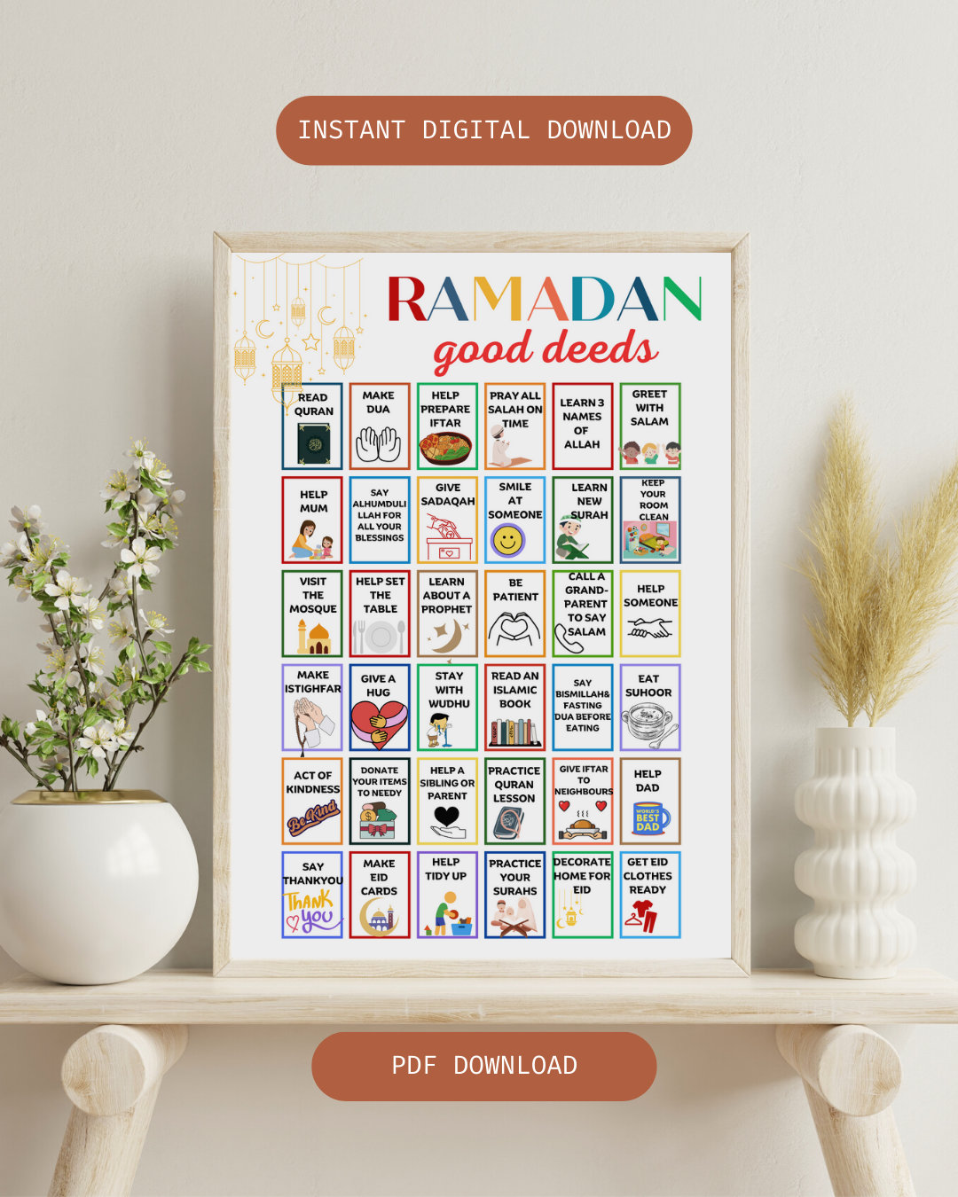 Ramadan Good Deeds Calendar I Ramadan Daily 30 Deeds I Kids Instant ...
