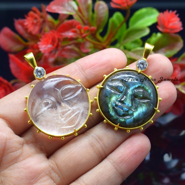 Carved Moon Face - Etsy