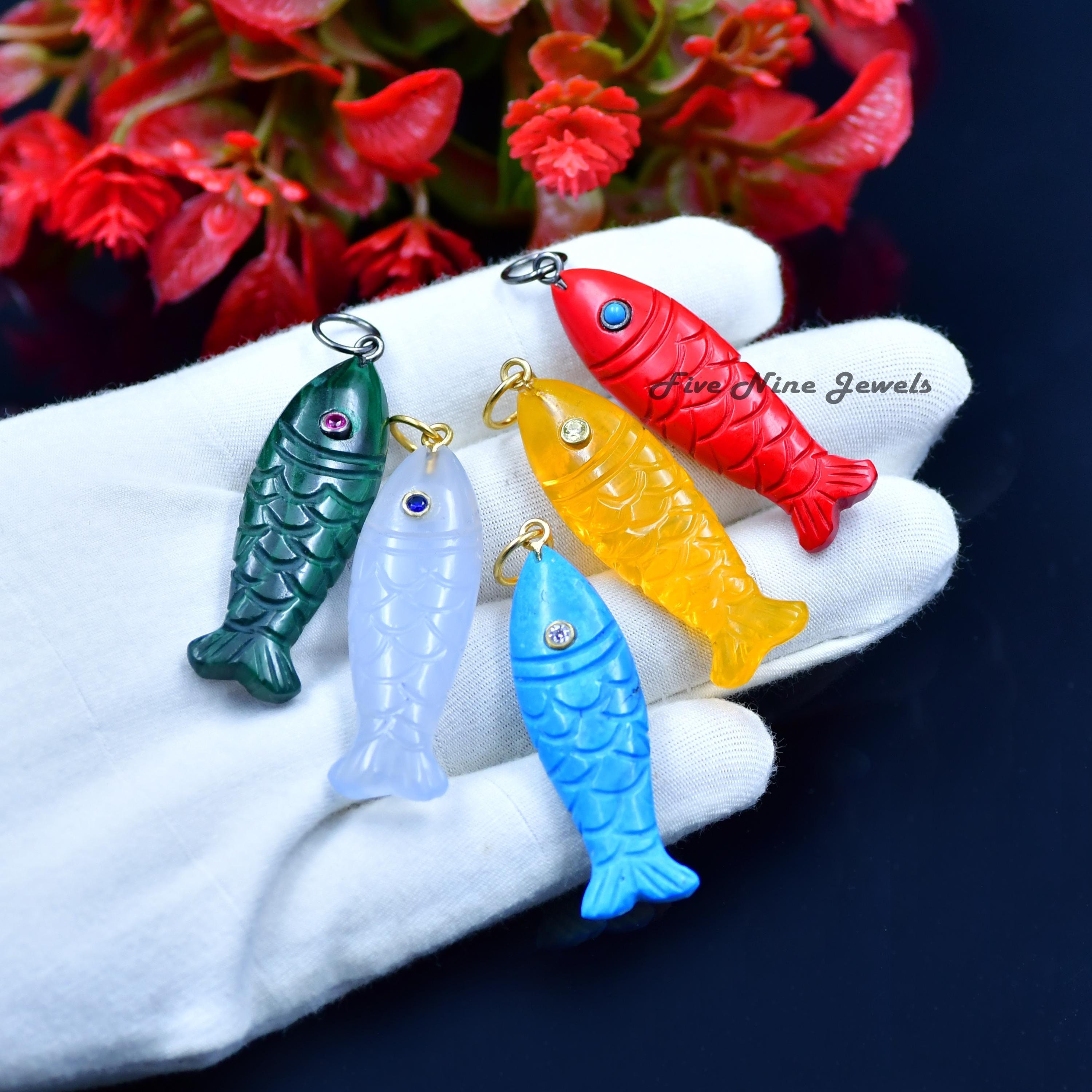 Fishing Necklace For Women DOWAY Cute Fish Enamel Necklace - Ocean ...