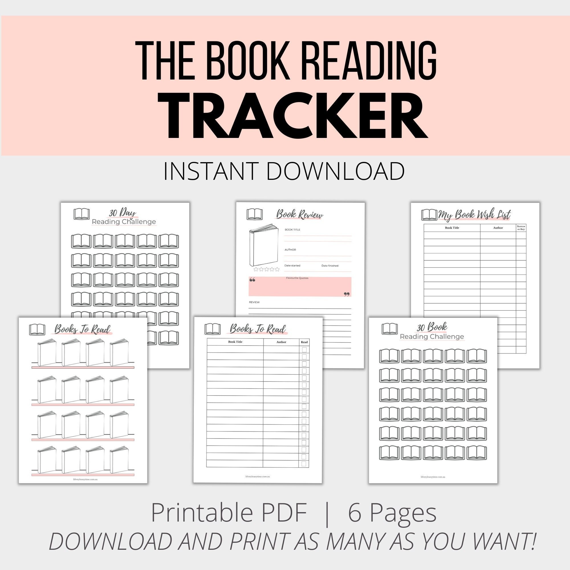 Book Tracker Reading Tracker Printable Reading Tracker - Etsy Australia