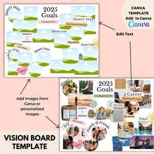 Vision Board Template Fully Editable in Canva - Etsy
