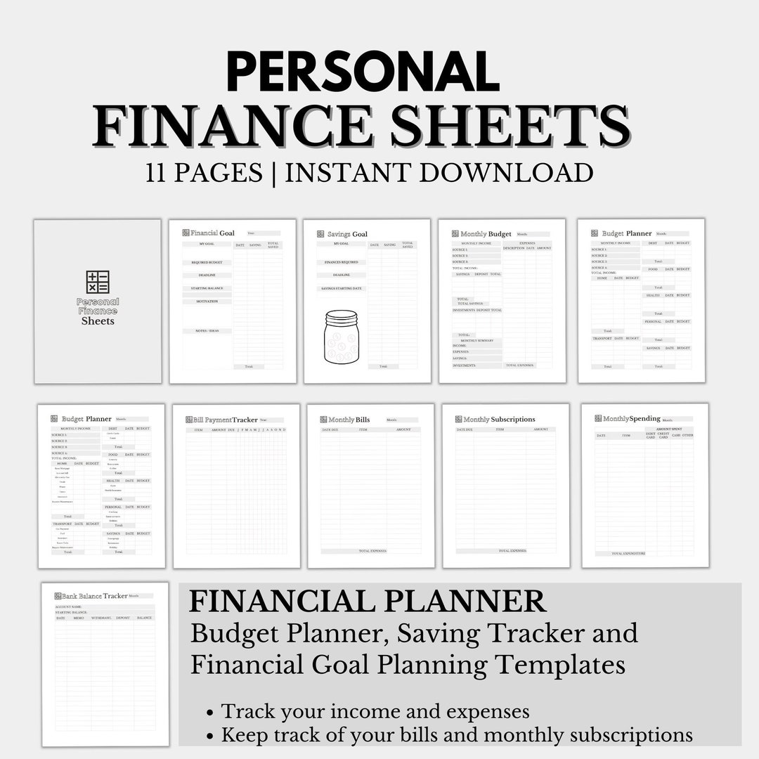 Monthly Budget and Savings Tracker, Finance Planning Worksheets ...