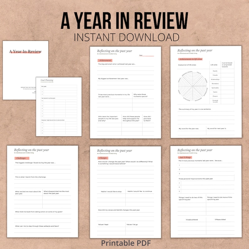 Year in Review End of Year Reflections Reflection Prompts Goal Setting ...