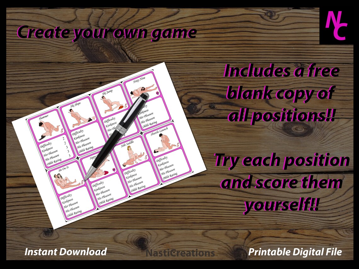 Top Humps Sex Position Card Game Etsy