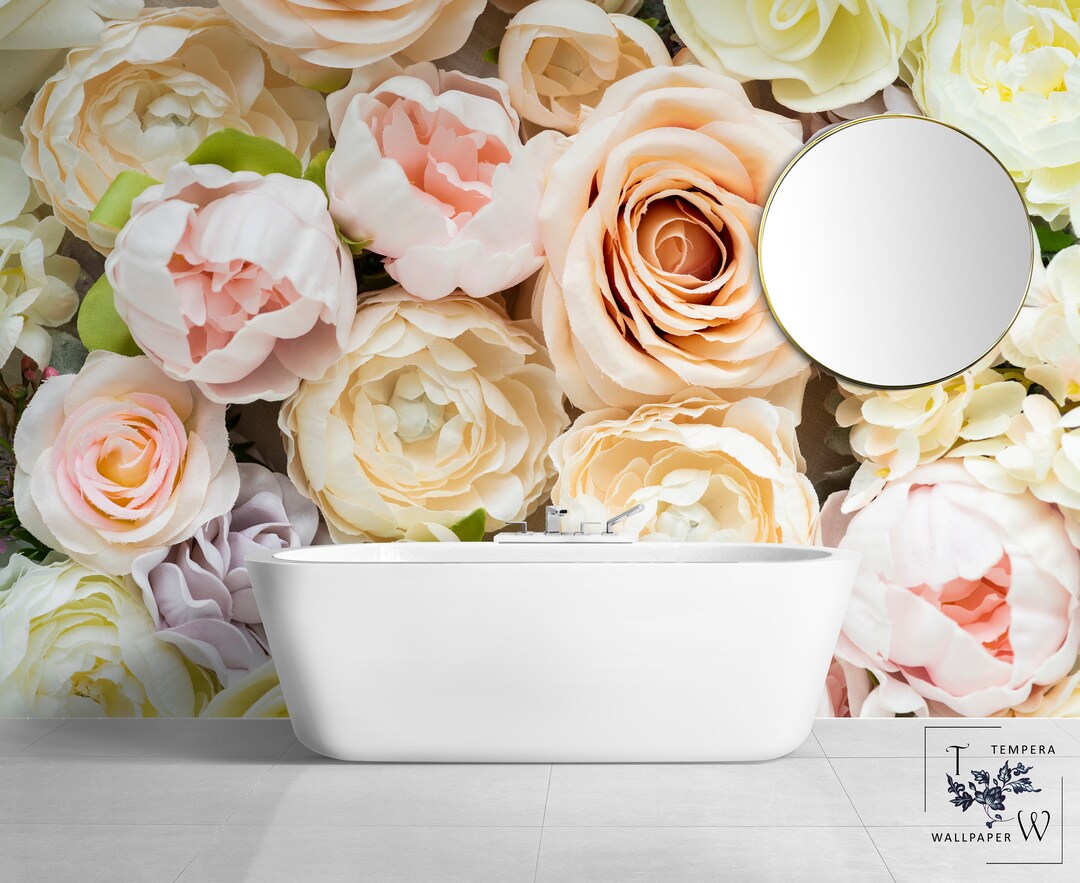 Colorful Roses Wallpaper Mural, Roses Floral Wall Mural - Etsy