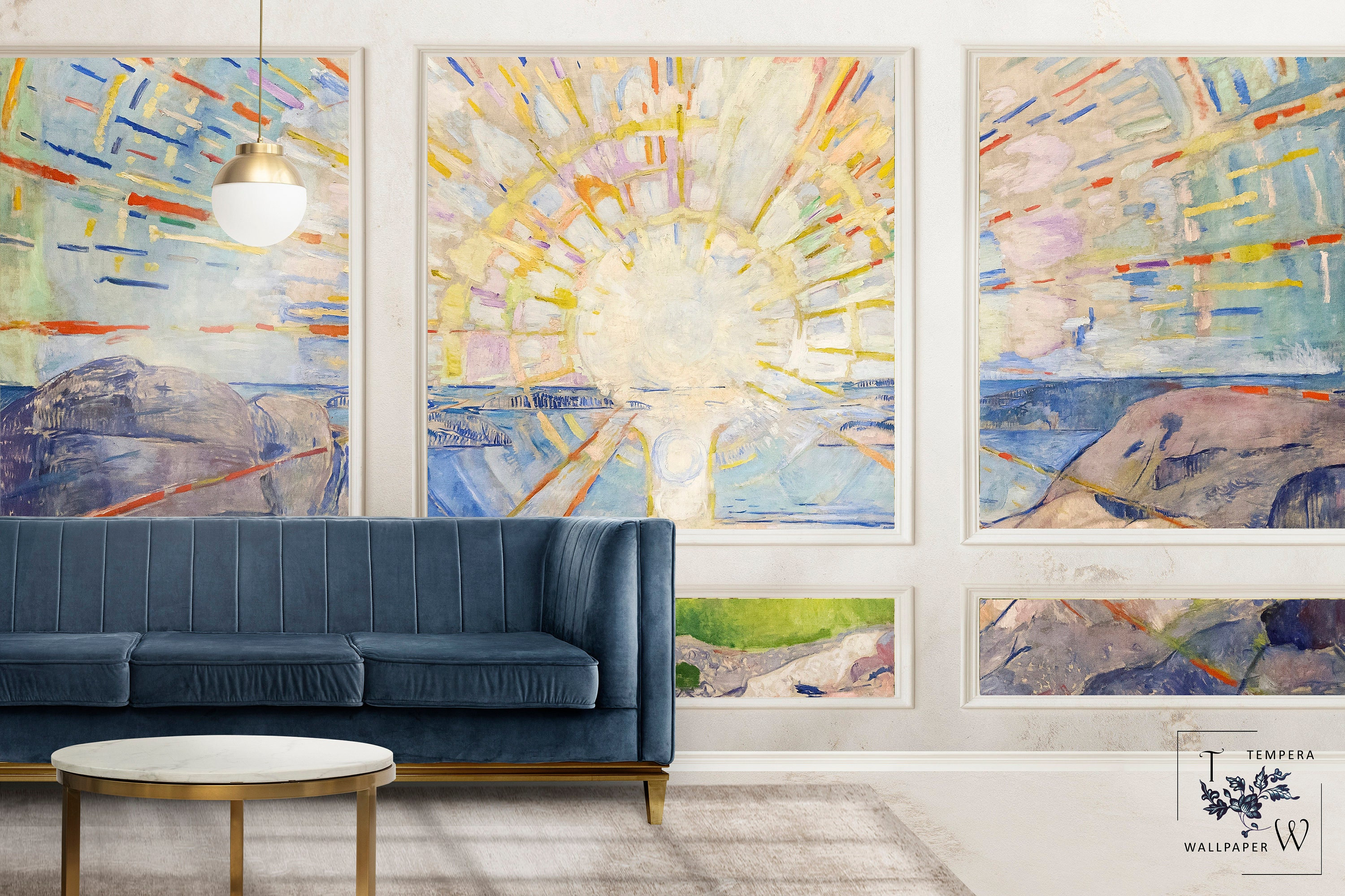 The Sun by Edvard Munch Wallpaper Mural, Self - Adhesive and Removable ...