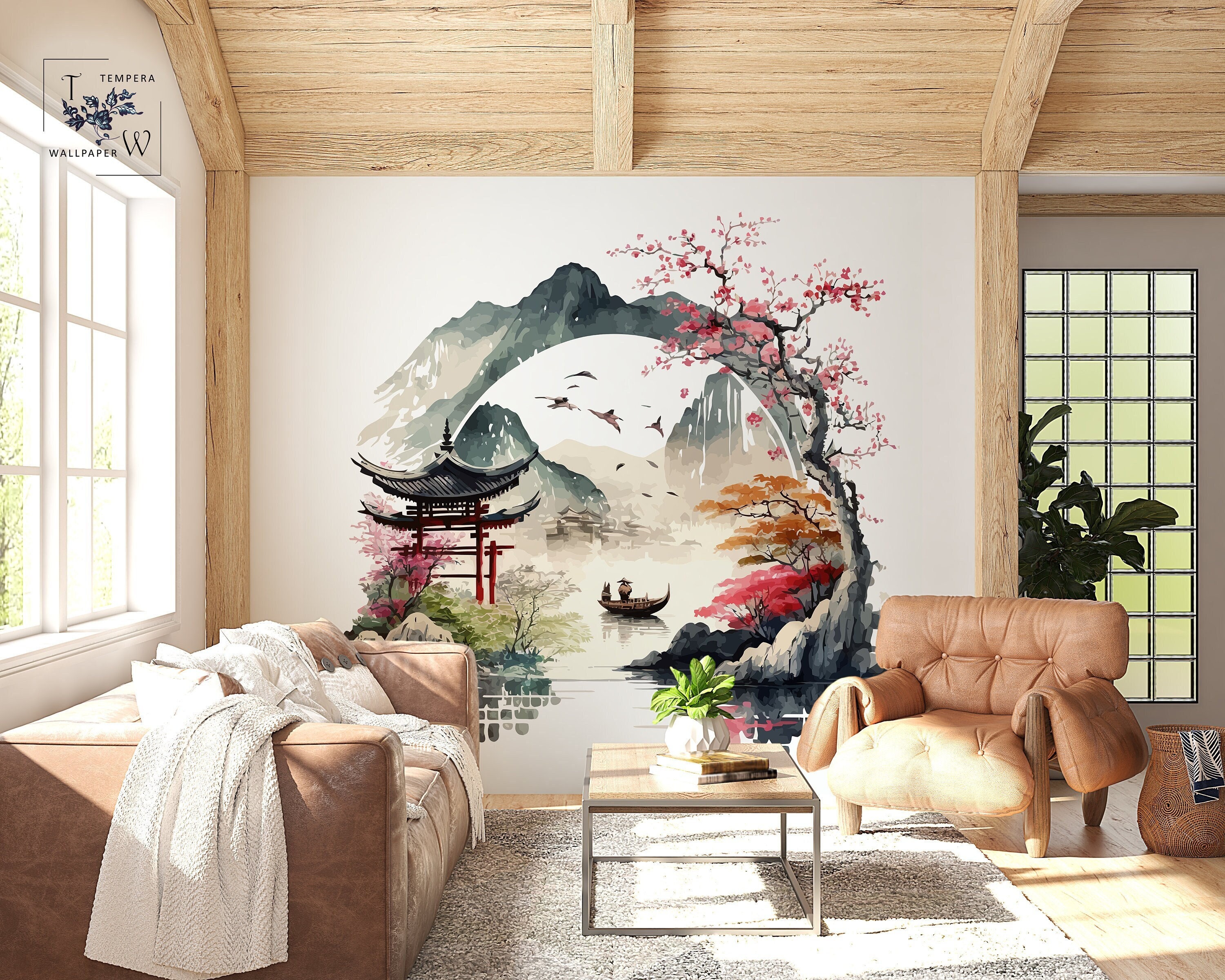 Asian Style Wallpaper, Japanese Garden Wallpaper Mural, Asian Garden ...