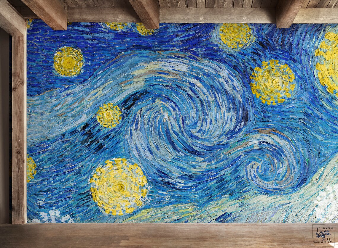 Starry Night Wallpaper, Van Gogh Wallpaper, Van Gogh Print - Etsy