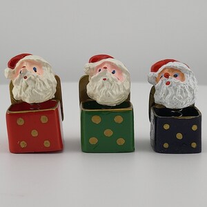 Vintage Miniature Santa in a Box - Etsy