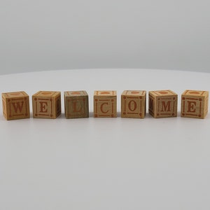 Vintage Miniature Welcome Blocks - Etsy