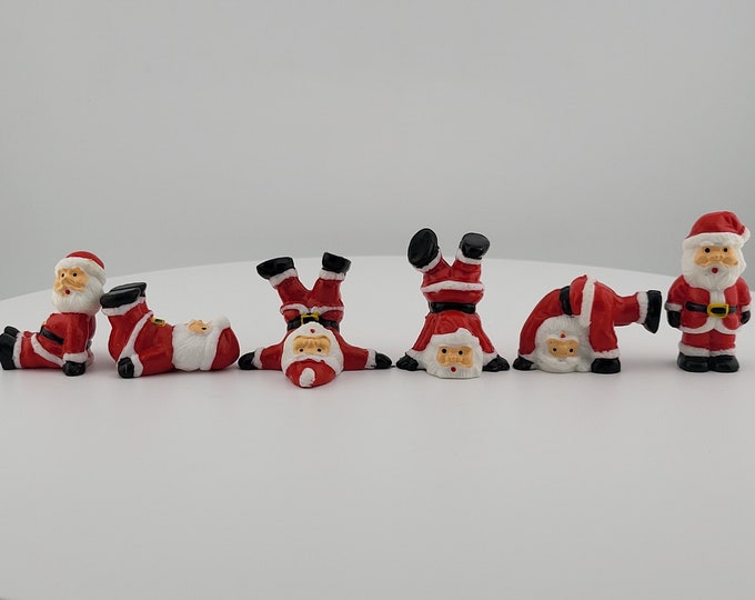 Vintage Miniature Tumbling Santa Set - Etsy