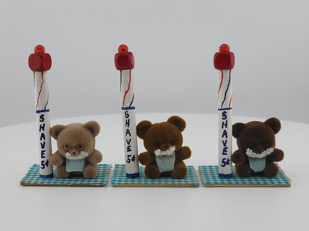 Vintage Miniature Barber Bear - Etsy