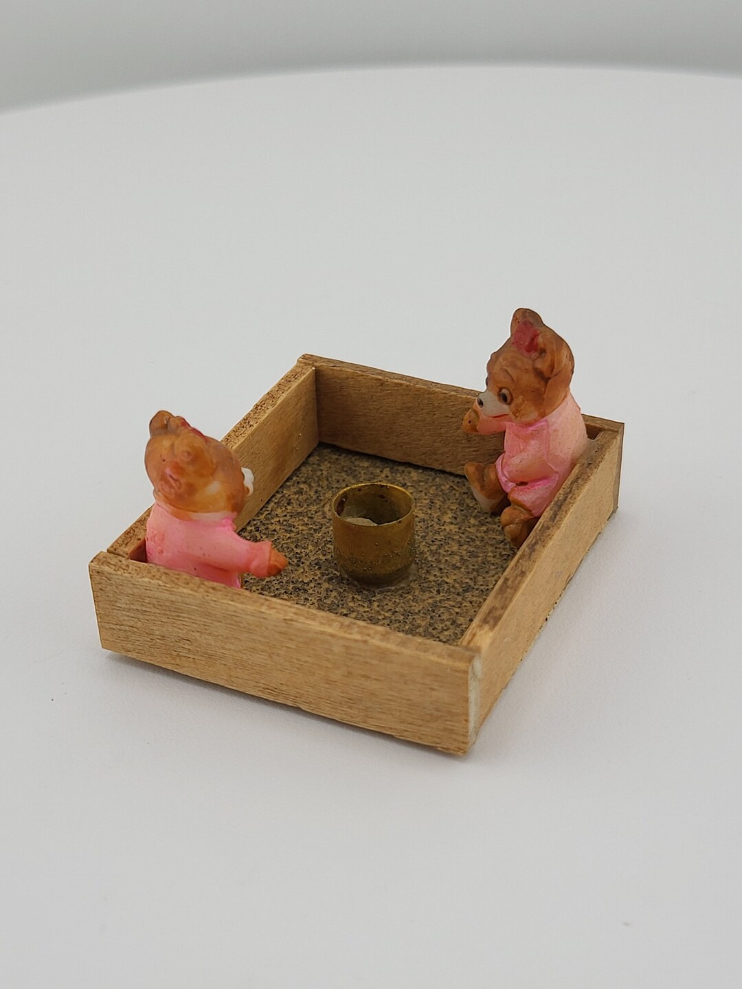 Vintage Miniature Sandbox With Bears - Etsy