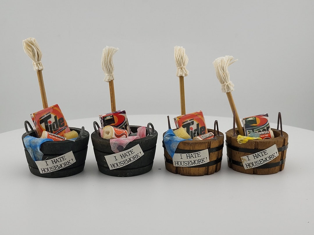 Vintage Miniature "i Hate Housework" Cleaning Supply Bucket - Etsy