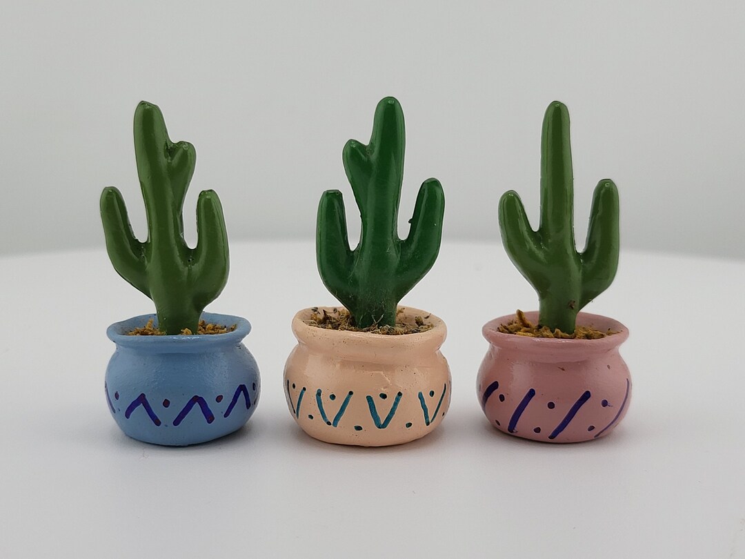 Vintage Miniature Southwest Cactus Pot Set - Etsy
