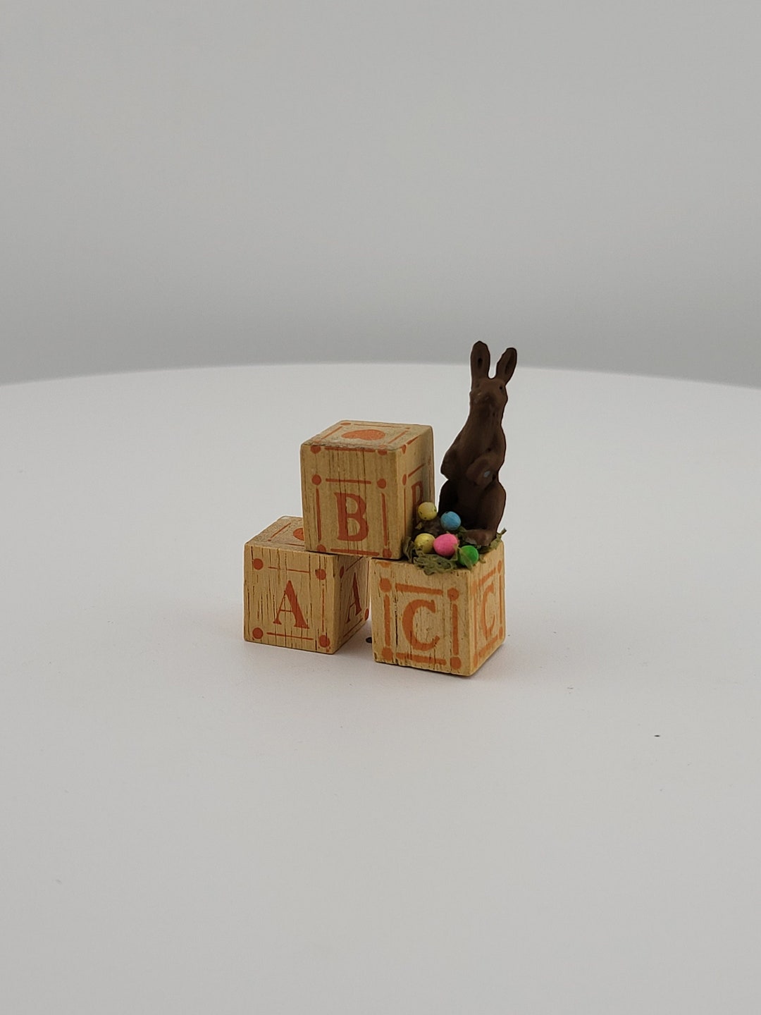 Vintage Miniature Easter Bunny Blocks - Etsy
