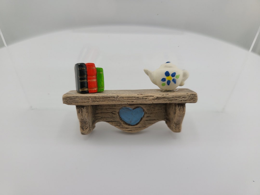 Vintage Miniature Bookshelf With Teapot and Books - Etsy