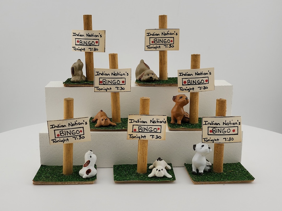 Vintage Miniature Bingo Sign With Dog - Etsy