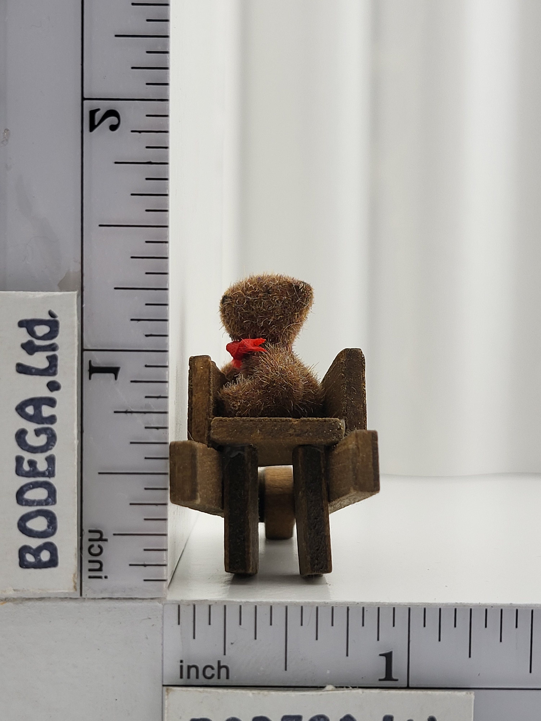 Vintage Miniature Bear in Wheelbarrow - Etsy