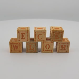 Vintage Miniature Welcome Blocks - Etsy