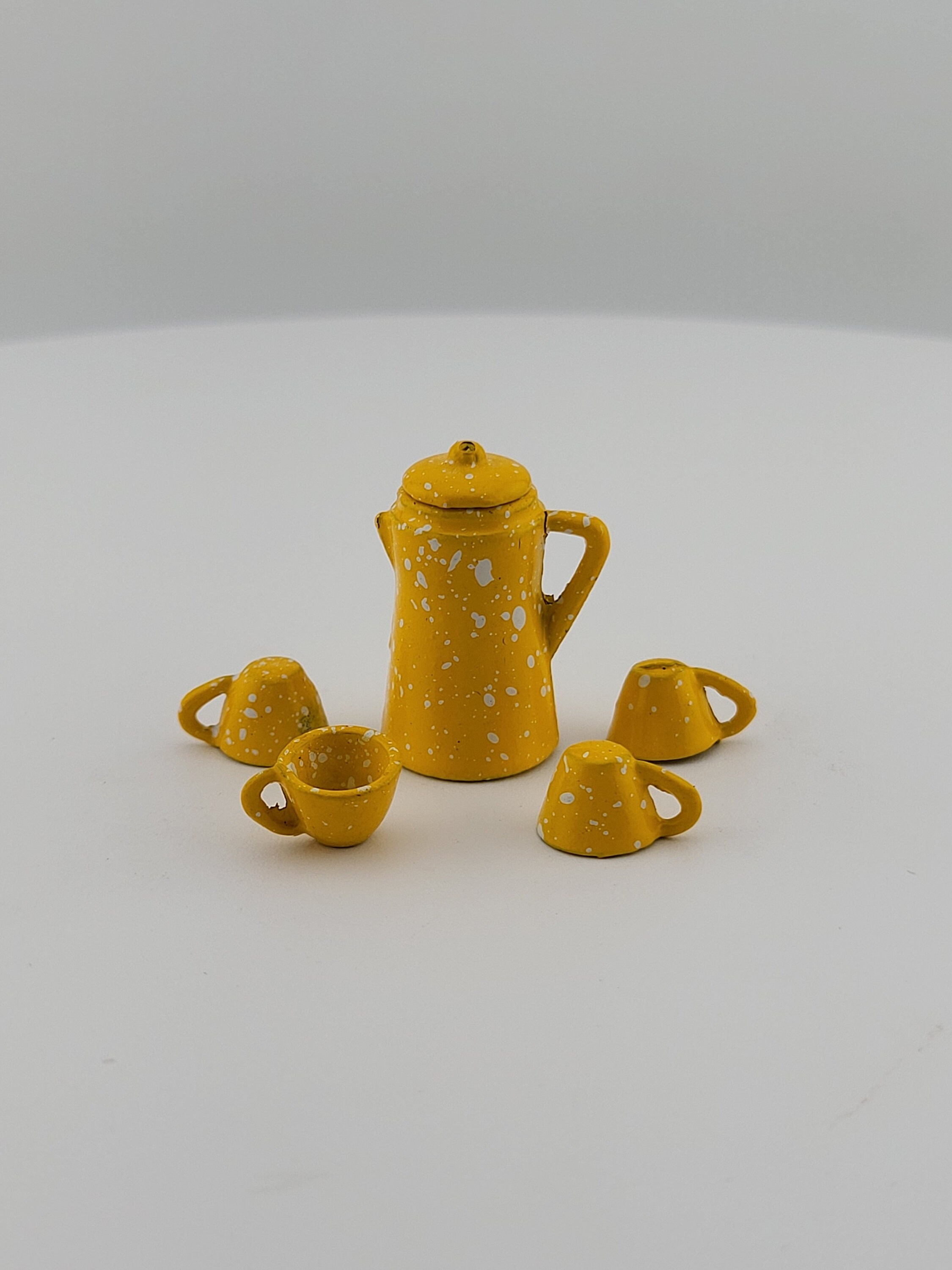 Vintage Miniature Yellow Coffee Set - Etsy