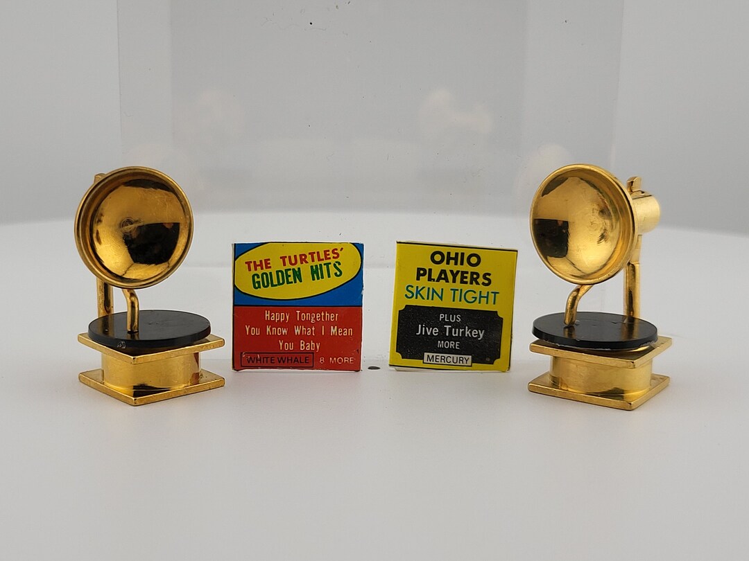 Vintage Miniature Brass Record Player With Record - Etsy