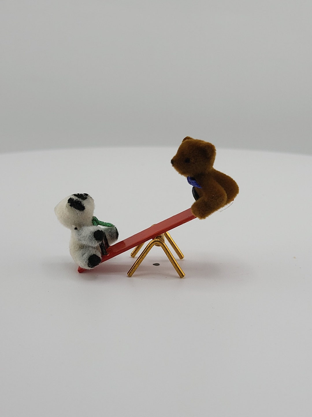 Vintage Miniature Bears at Play on Teeter Totter See Saw - Etsy