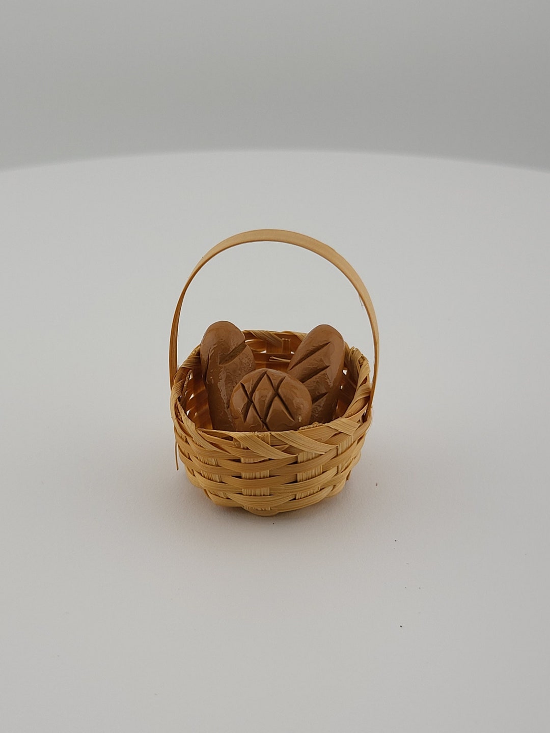 Vintage Miniature Bread Basket With Three Loaves - Etsy