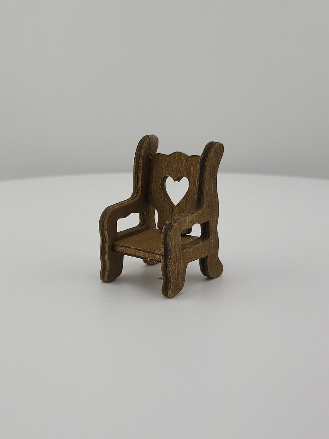 Vintage Miniature Wood Heart Back Chair - Etsy