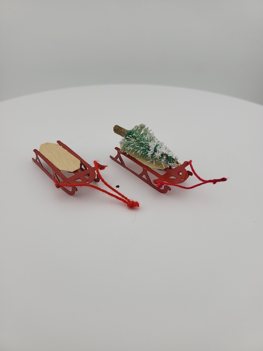 Vintage Miniature Christmas Tree Sled - Etsy