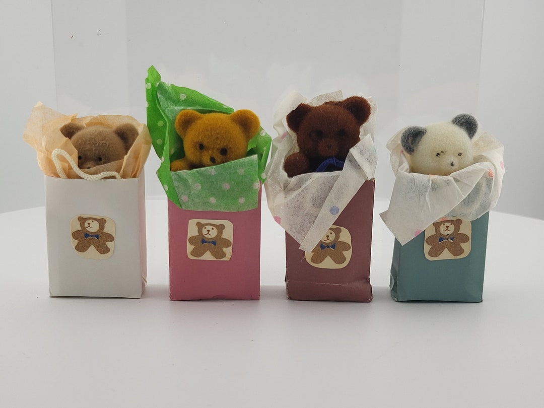 Vintage Miniature Bear in Shopping Bag - Etsy