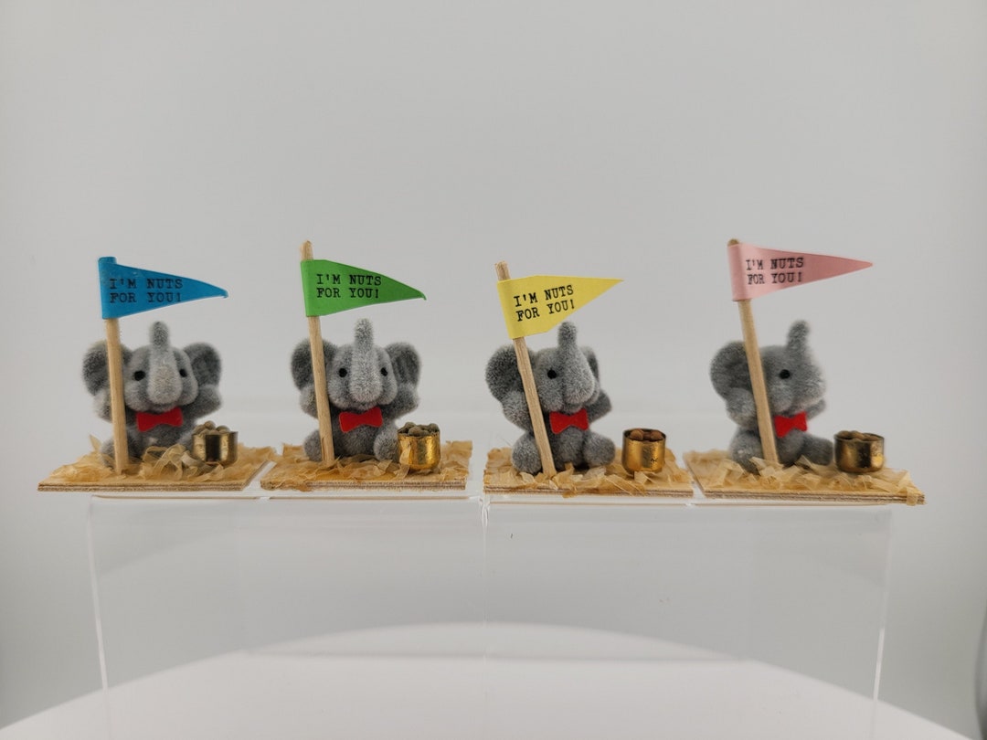 Vintage Miniature "nuts for You" Elephant - Etsy