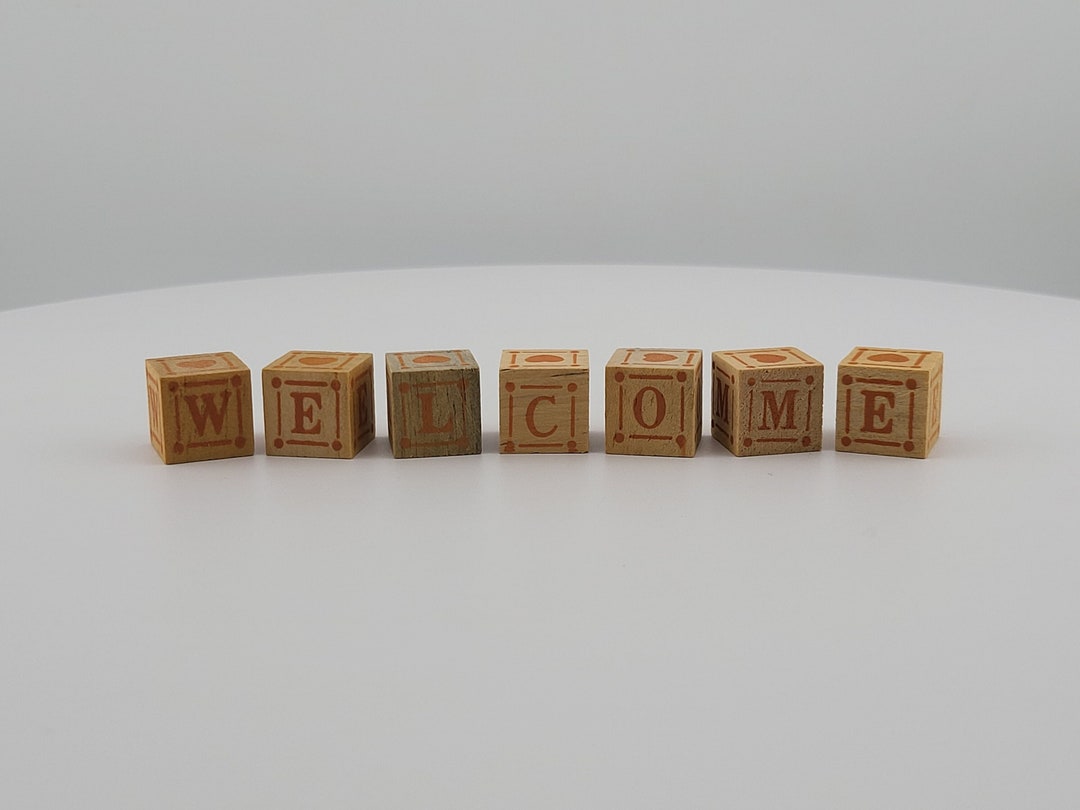 Vintage Miniature Welcome Blocks - Etsy