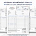 Auto Body Repair Invoice Template: Editable Google Docs (digital Download) - Etsy