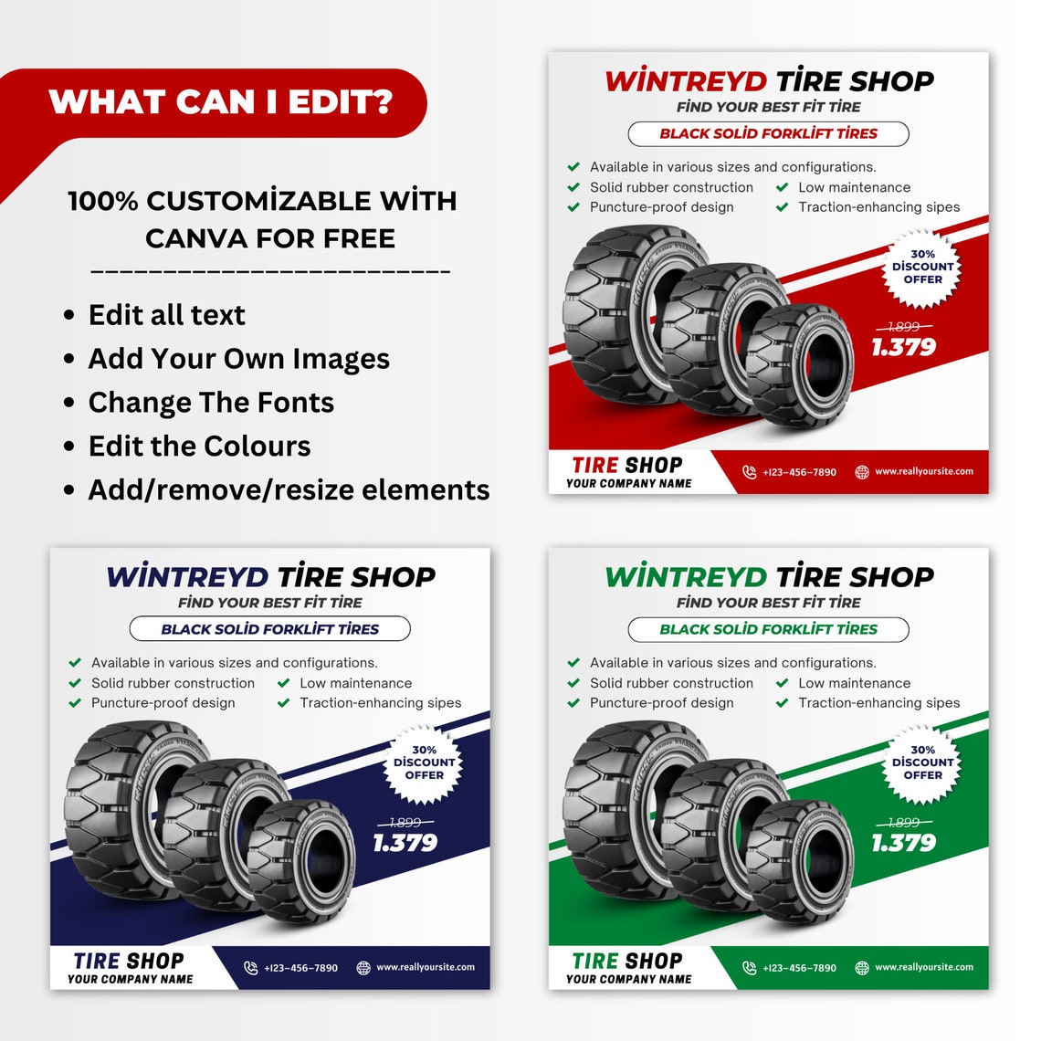 Tire Shop Social Media Template, Tire Shop Ads Template, Tire Shop ...