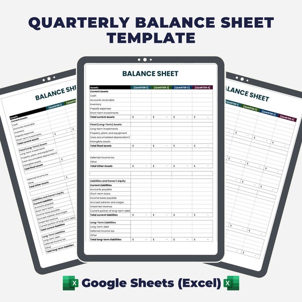 Balance Sheet Template - Etsy