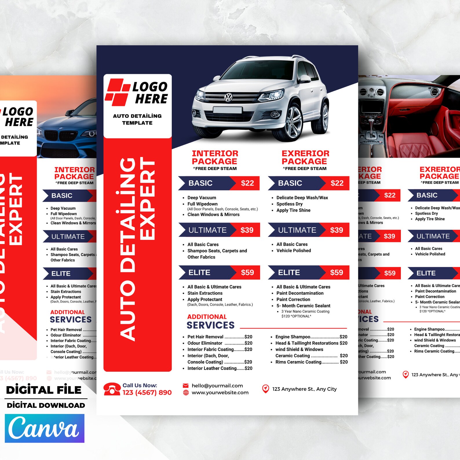 Auto Detailing Flyer Car Detailing Canva Template Automotive - Etsy