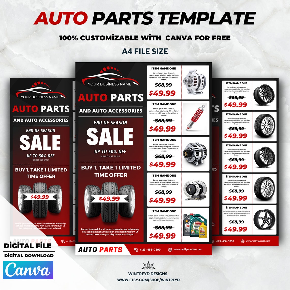 Auto Parts Flyer, Car Parts Promotion Flyer, Car Parts and Accessories ...