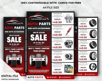 Auto Parts Flyer, Car Parts Promotion Flyer, Car Parts and Accessories ...