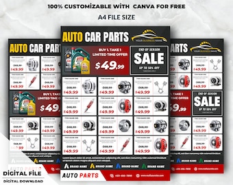Auto Parts Flyer, Car Parts Promotion Flyer, Car Parts and Accessories ...