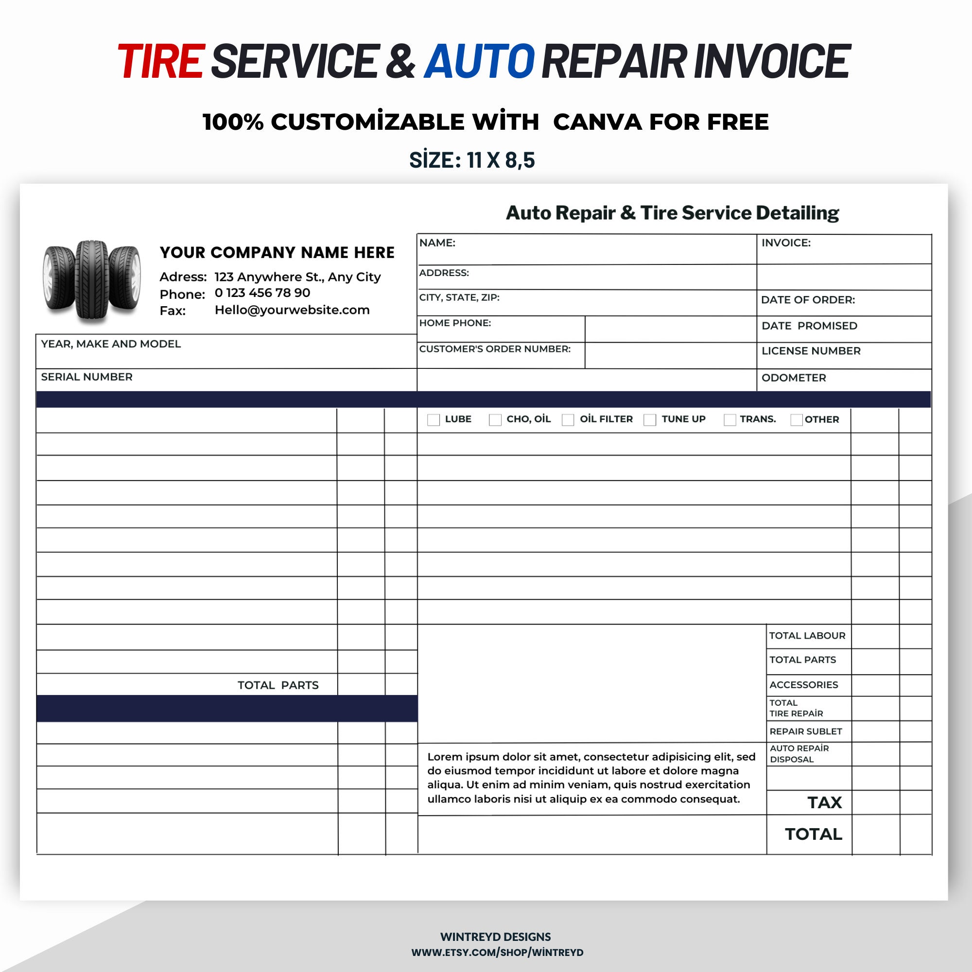 Mechanic Invoice Template Prntbl concejomunicipaldechinu gov co