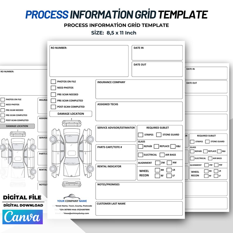 Process Information Grid Automotive Workflow Organizer Printable ...